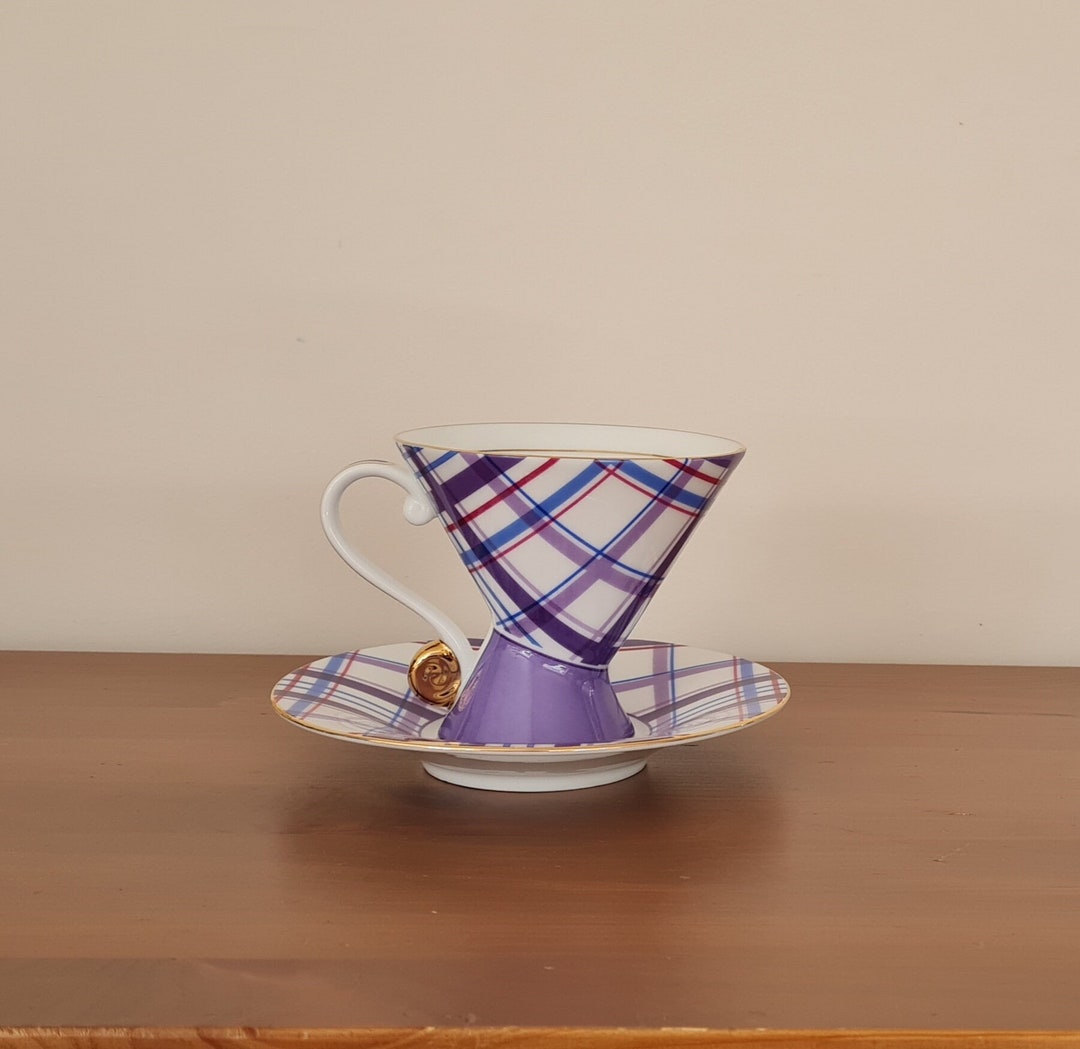 Tea Cup the Leonardo Collection Tea Cup & Saucer Art Deco Style Purple ...