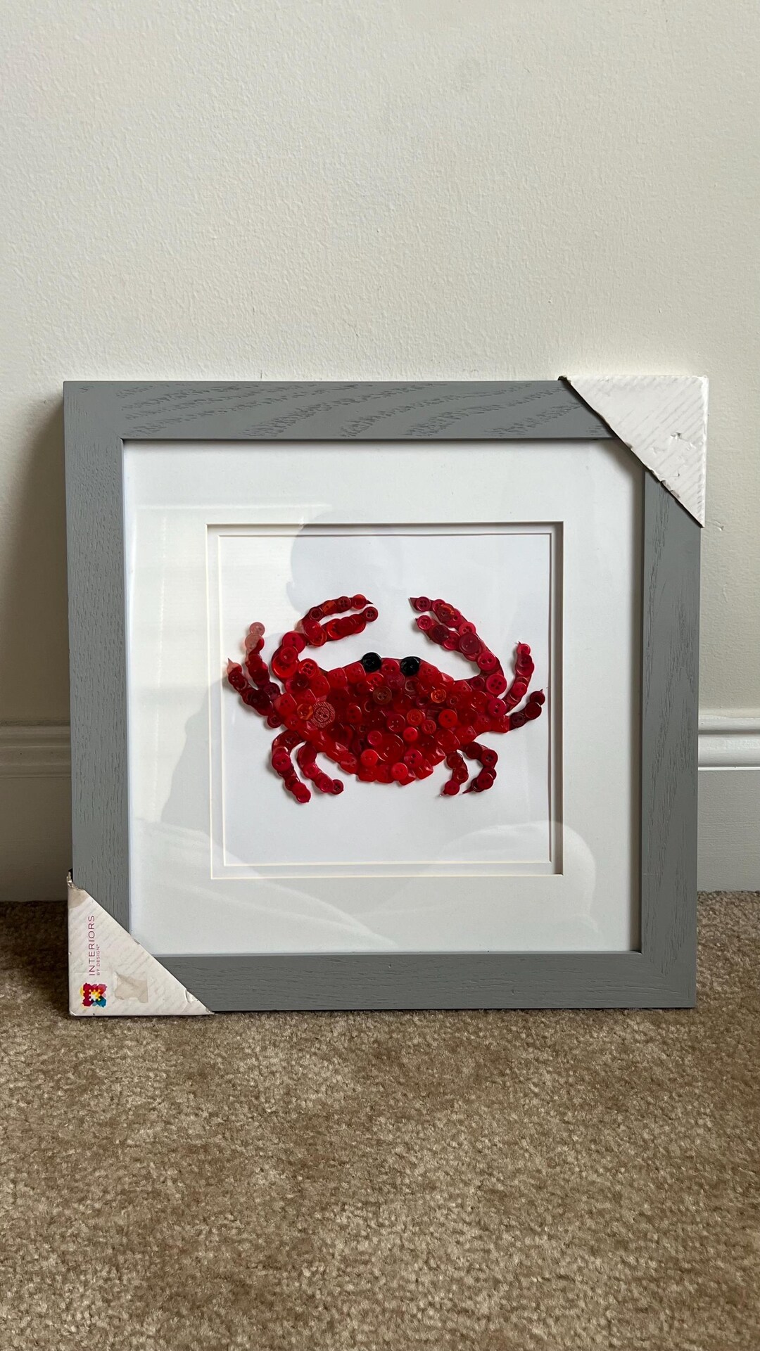 Custom Framed Crab Button Art - Etsy