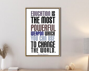 Nelson Mandela Inspirational Education Quote Digital Download ...
