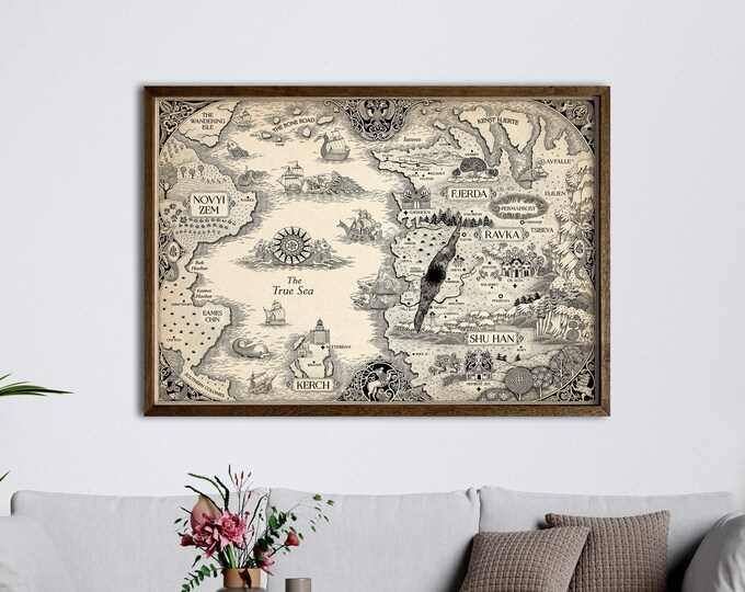 The Grishaverse Map, Grisha Trilogy Map Scroll, Shadow and Bone, Six of ...