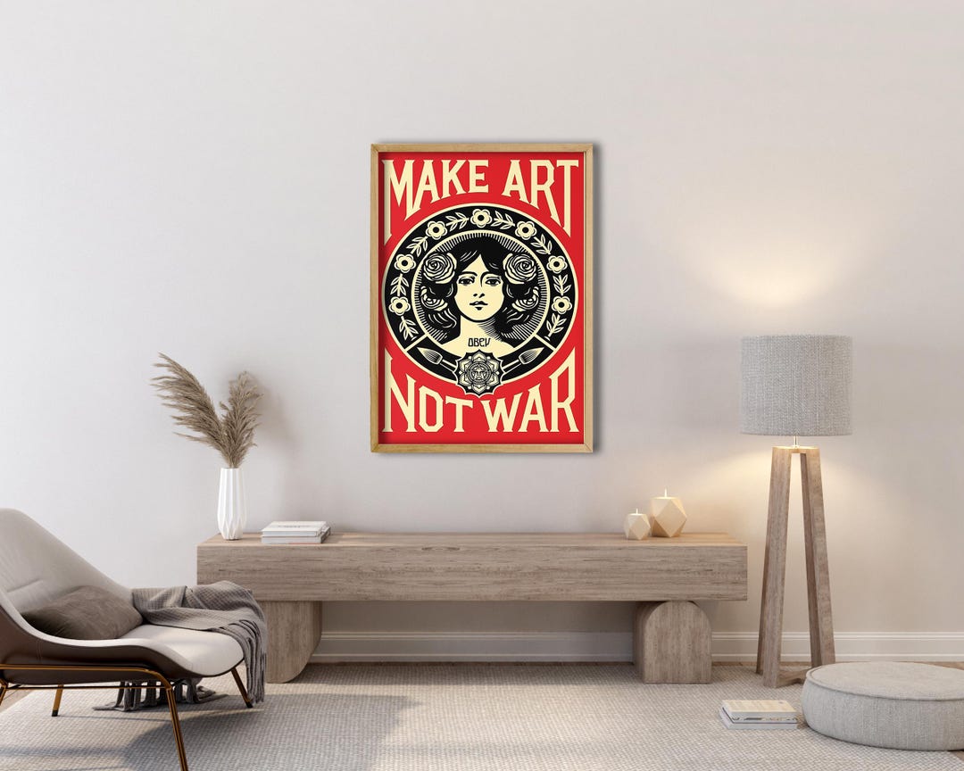 Make Art Not War Poster, Peace Poster, Home Decor,wall Art, Vintage ...