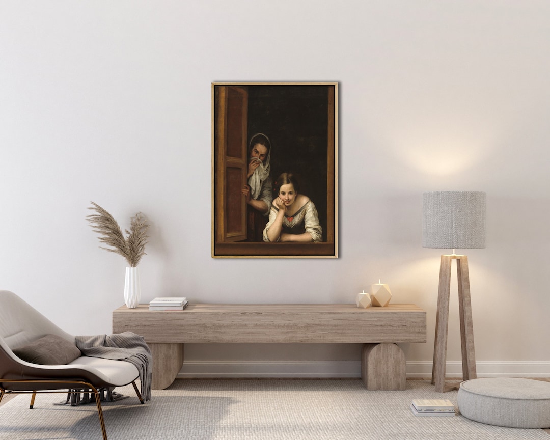 Bartolome Esteban Murillo Two Women at a Window Amazing Quality Canvas ...