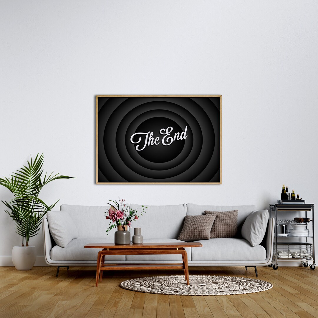 The End-retro Movie Poster-wall Print,black and White Prints-retro ...