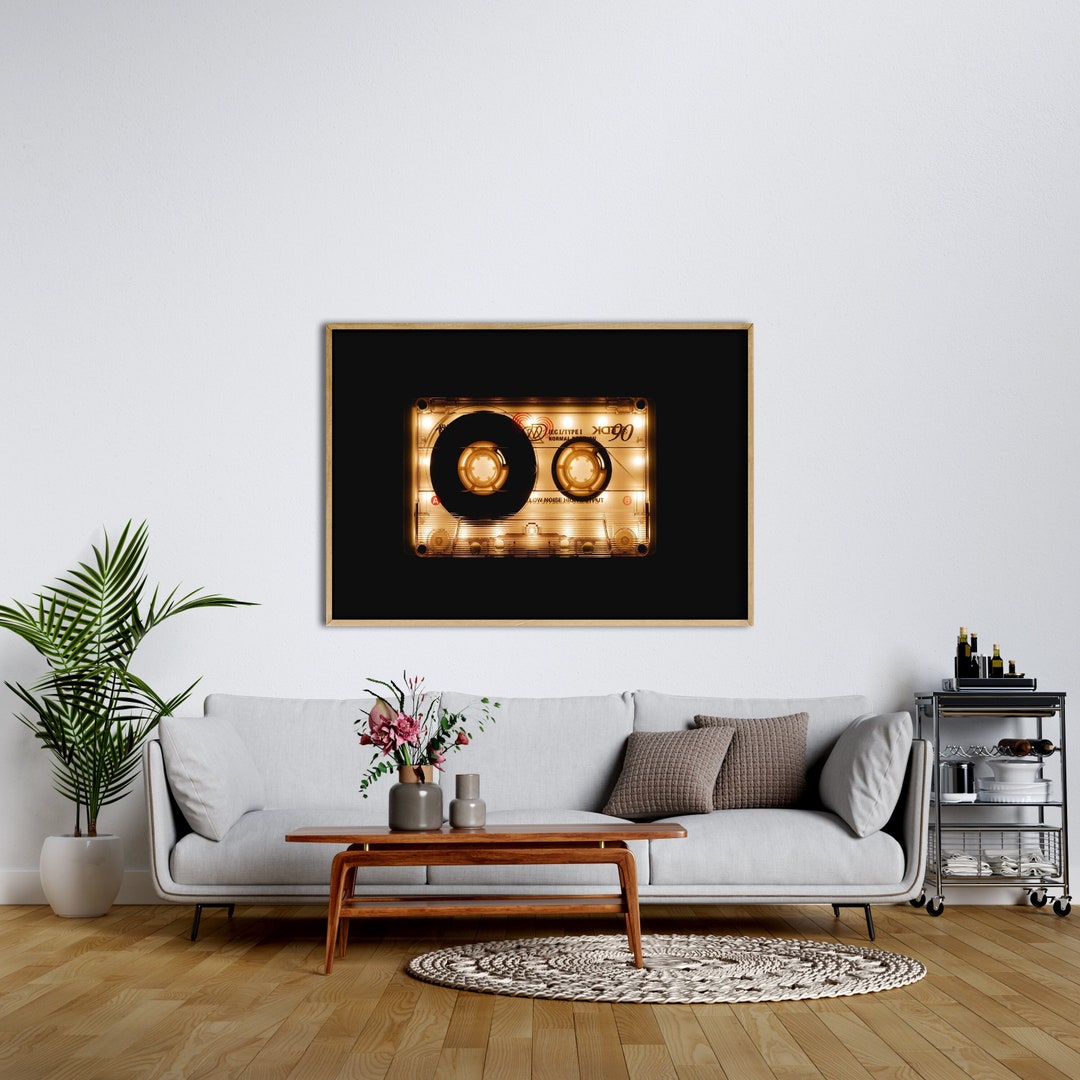 Cassette Wall Decor Art,shining Audio Cassette, Retro Music Wall Art ...