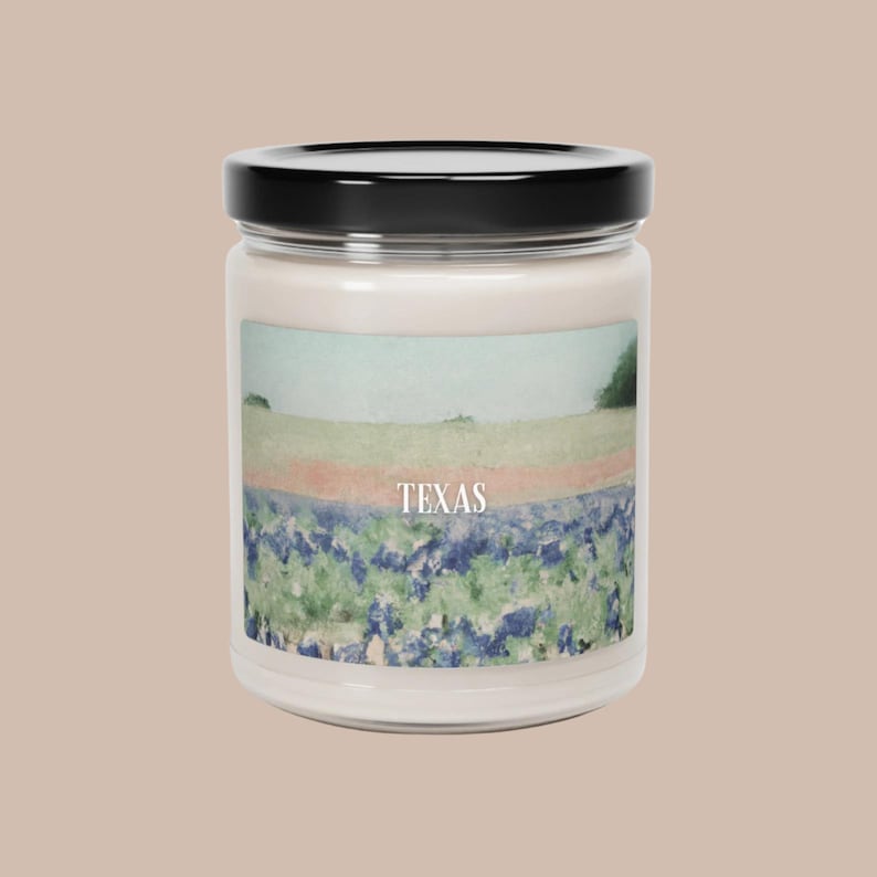 Texas Blue Bonnet State Scented 100% Soy Candles, 9oz I California Gift ...