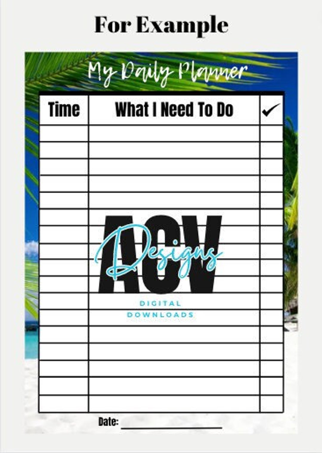 An Easy to Use Daily Planner sea and Beach Version 5 Pages - Etsy