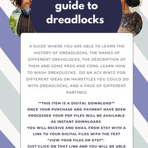 A Beginners Guide to Dreadlocks 28 Page Downloadable Document - Etsy