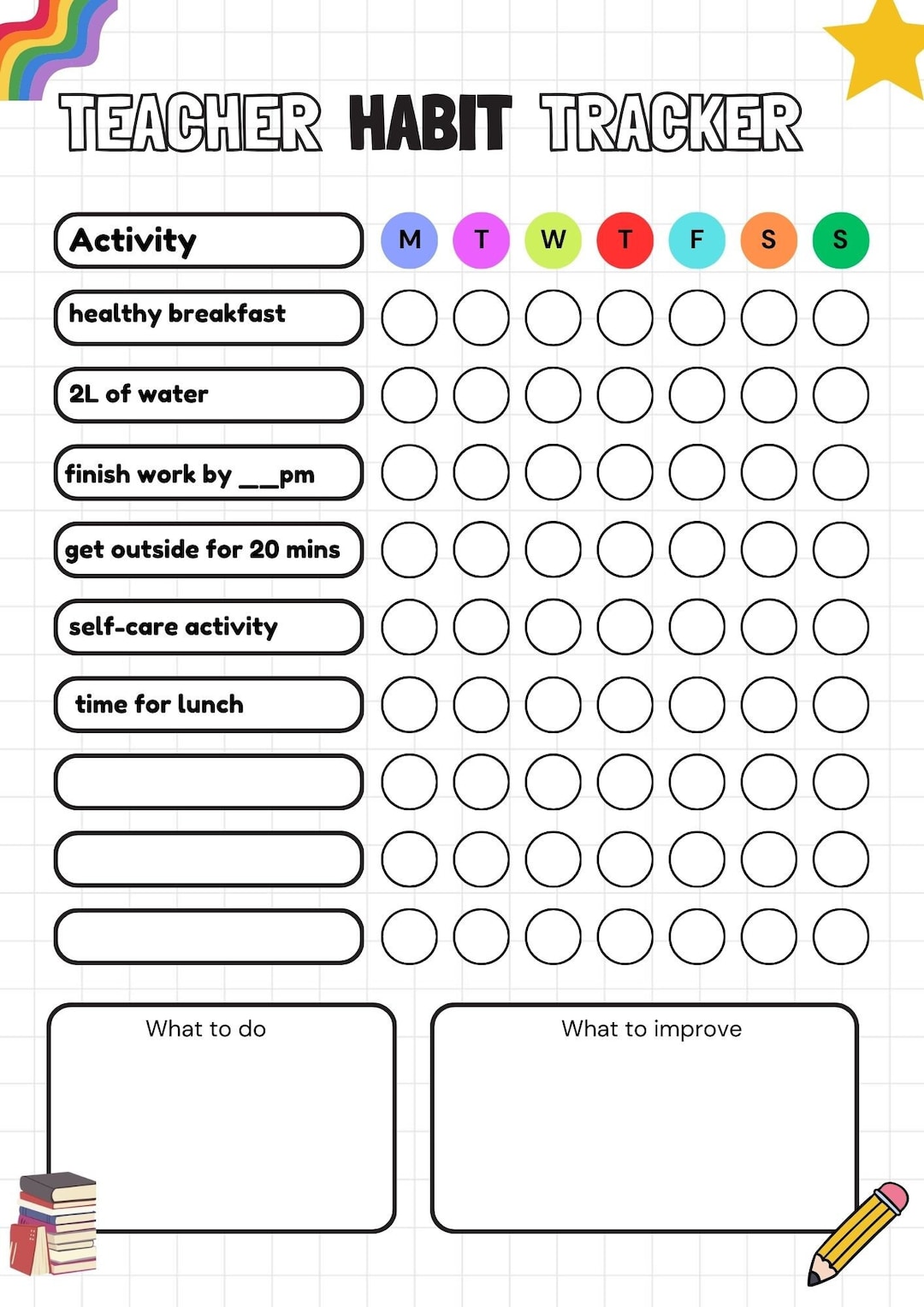 Teacher Habit Tracker - Etsy