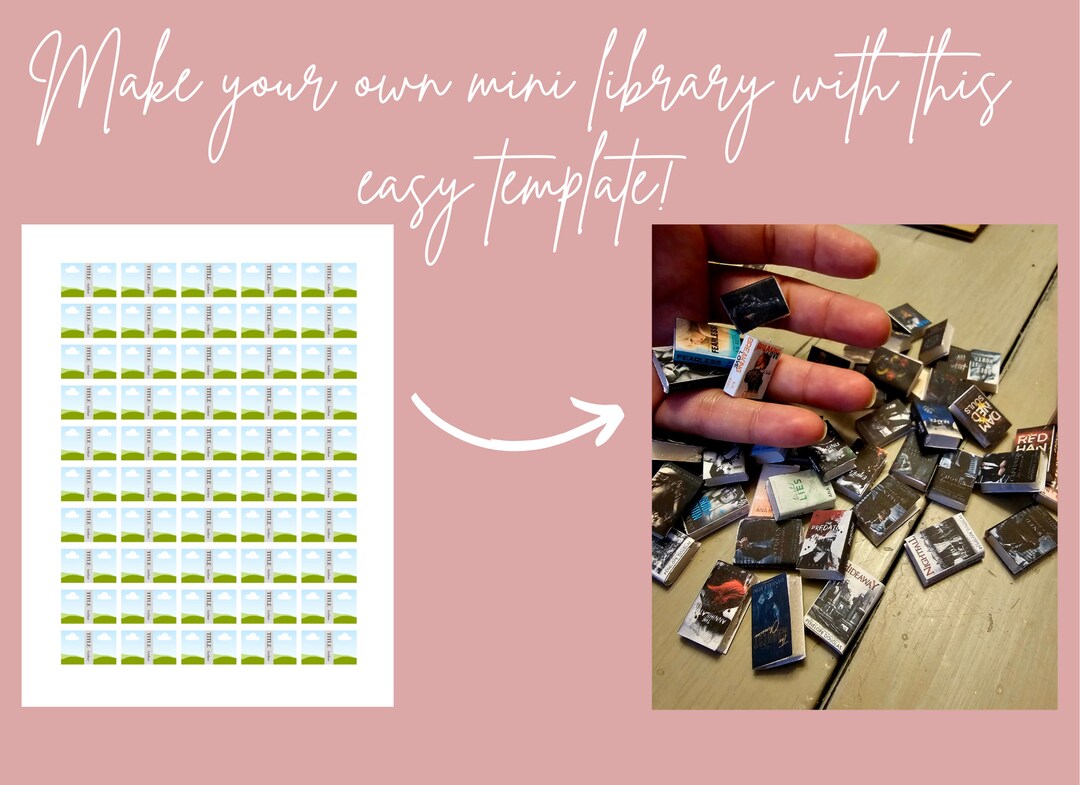 Mini Book Cover Template - Etsy