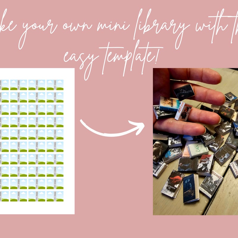 Mini Book Cover Template - Etsy