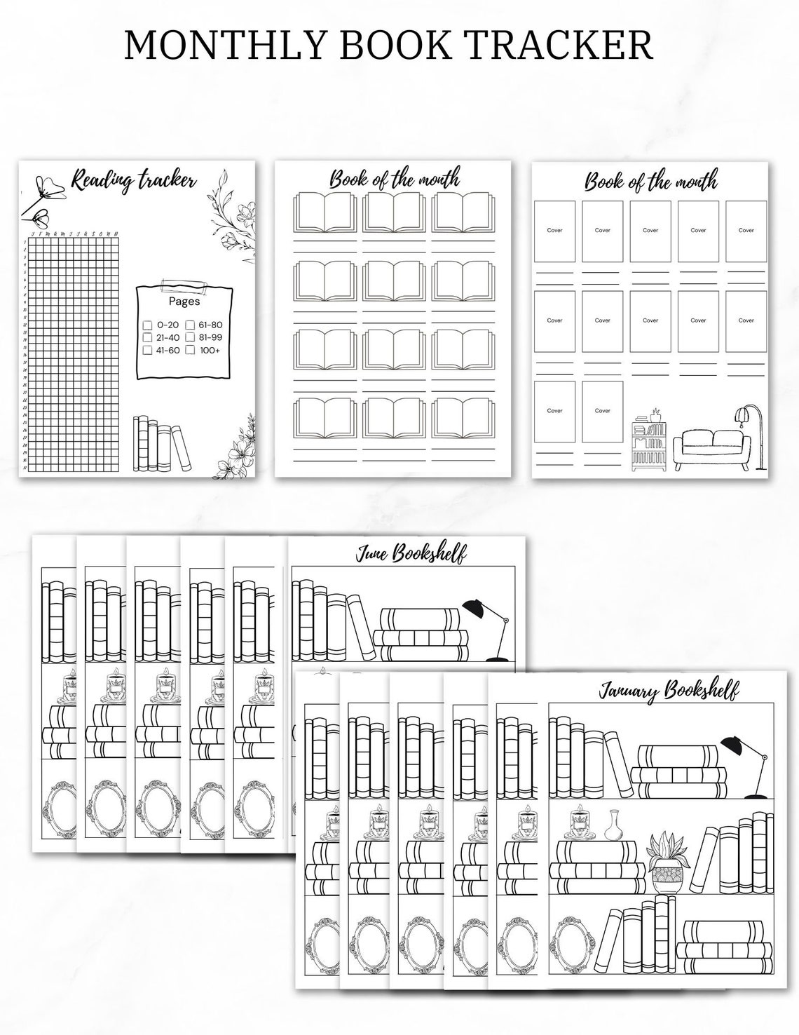 Reading Journal Book Review Template Reading Tracker Digital Reading ...