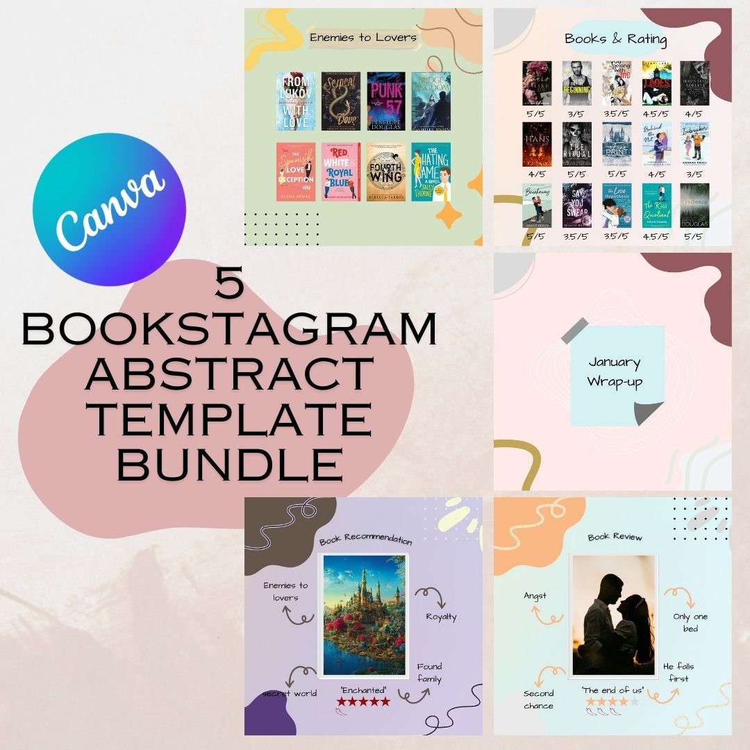 Aesthetic Instagram Template Bundle for Bookstagram Instagram Post ...