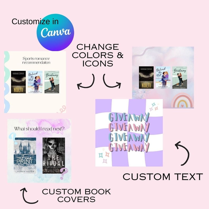 Pastel Instagram Book Template Bundle for Bookstagram Highlight Cover ...