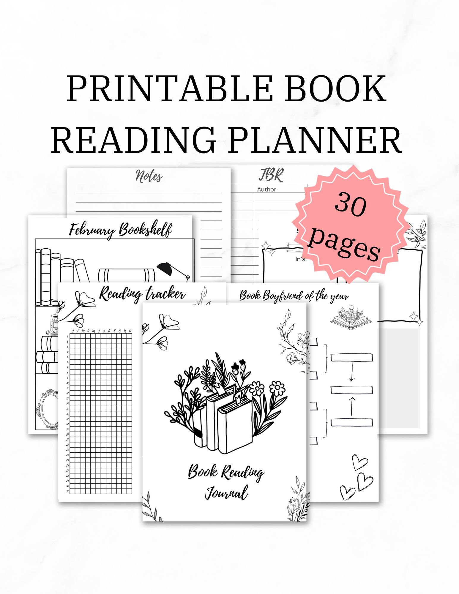 Reading Journal Book Review Template Reading Tracker Digital Reading ...