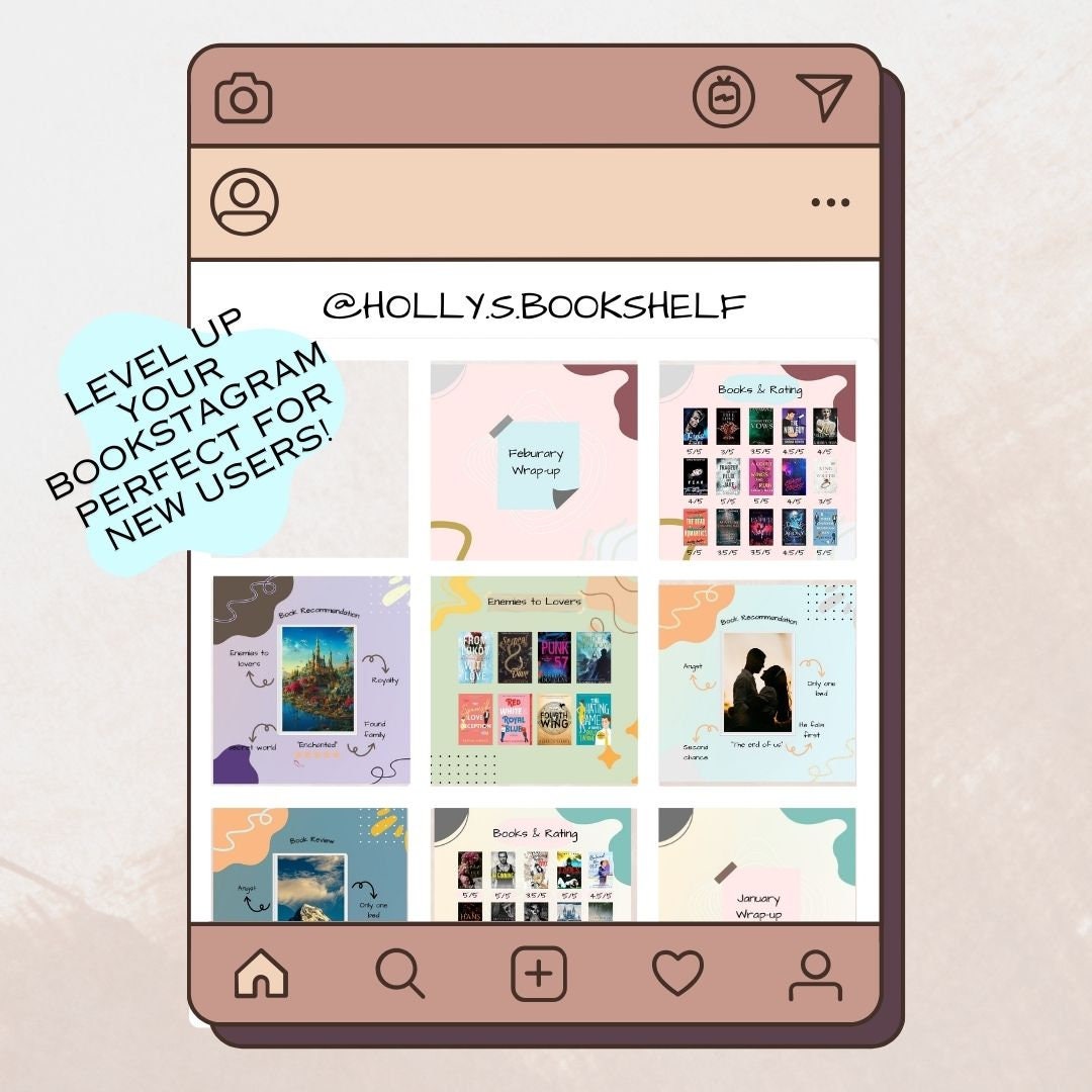 Aesthetic Instagram Template Bundle for Bookstagram Instagram Post ...