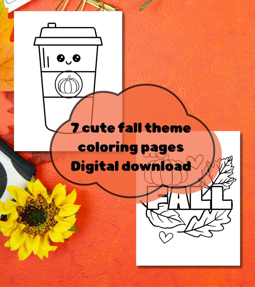Fall Coloring Pages: Preschool & Kindergarten Activity (digital ...