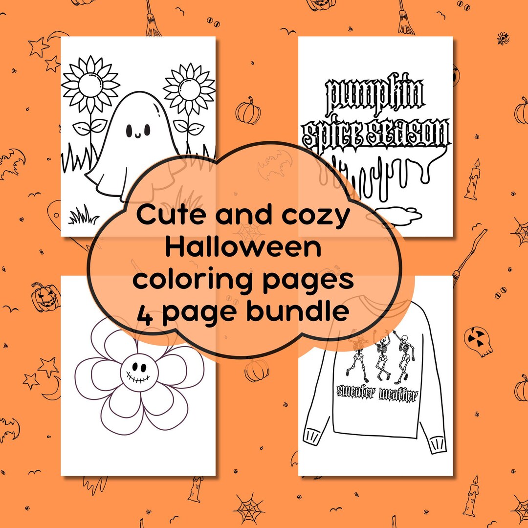 Cute and Cozy Fall Coloring Pages | Fall Girly Coloring | Halloween ...