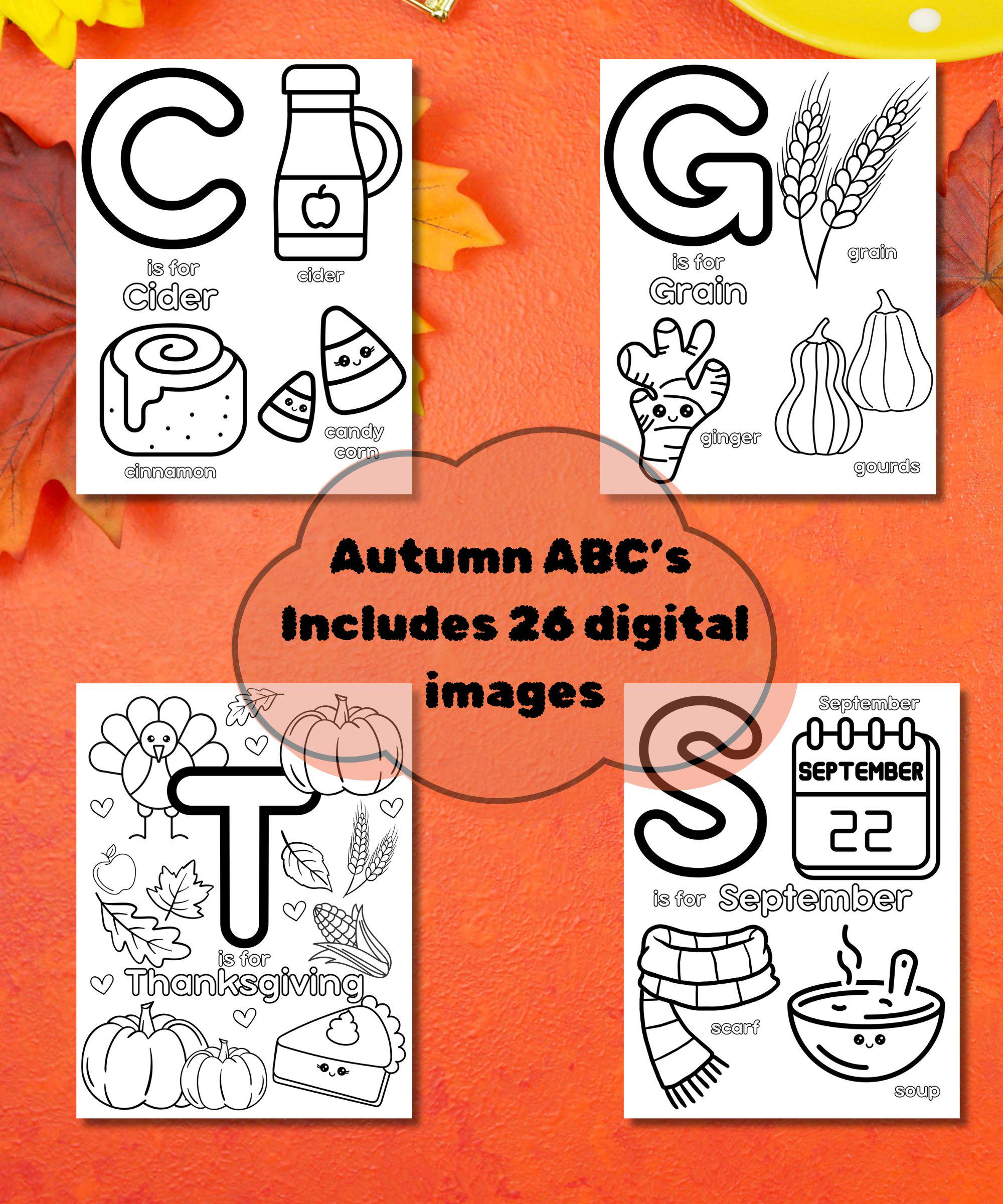 Autumn Abc's Alphabet Activity for Preschool Fall ABC for Kindergarten ...