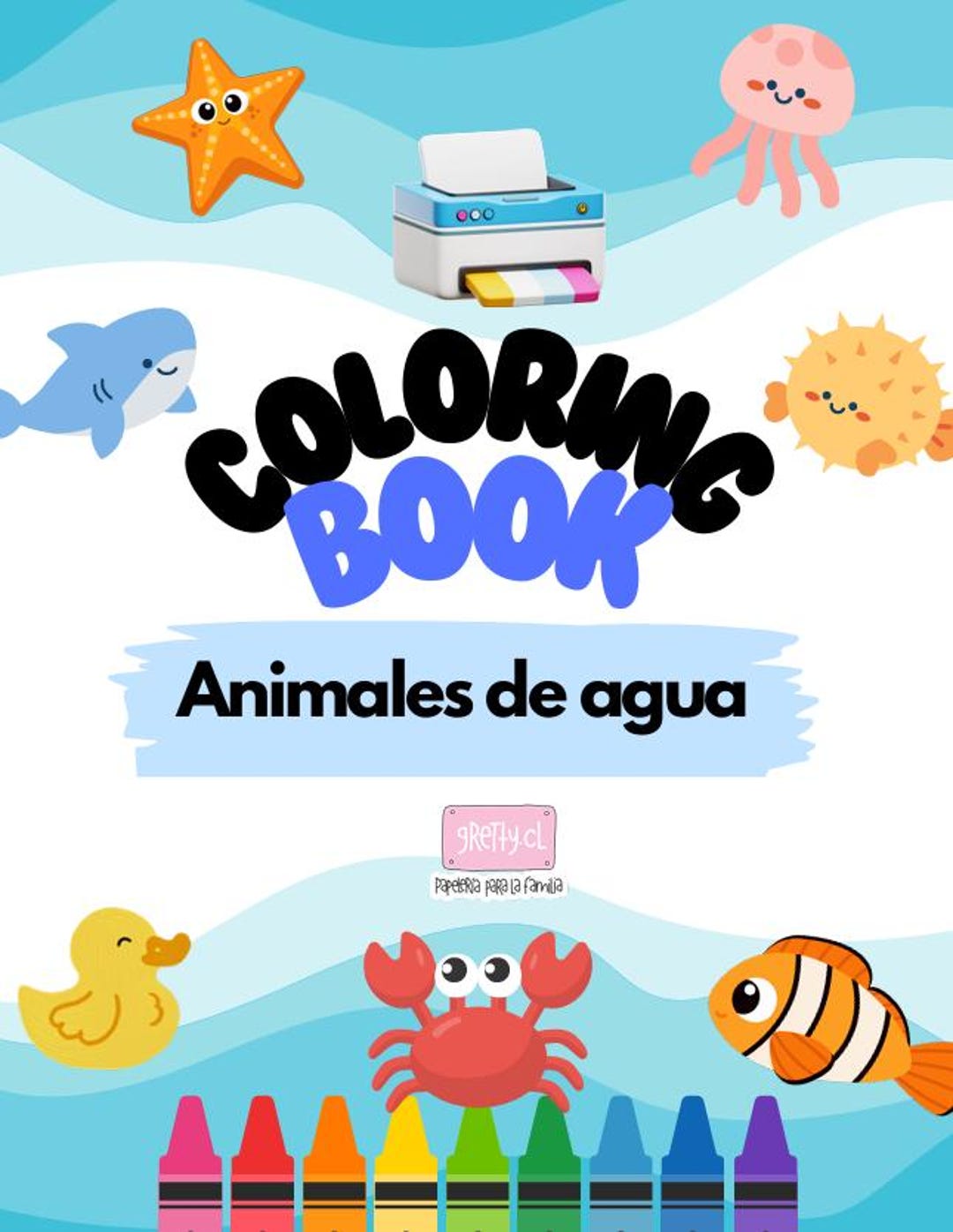 Printable Coloring Book Templates Water Animals Coloring Templates ...