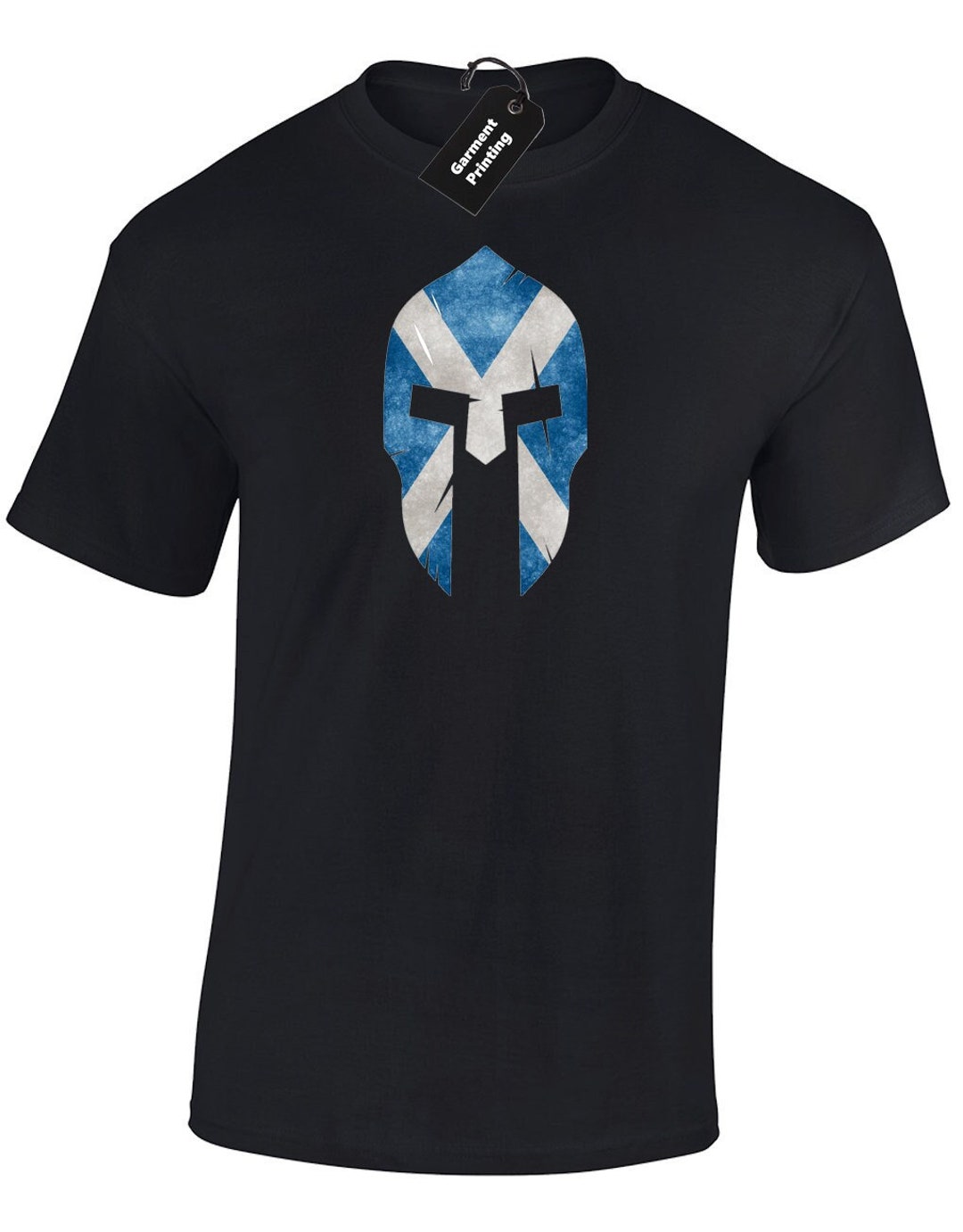Scotland Spartan Helmet Mens T Shirt Tee Scottish Flag Football Rugby ...