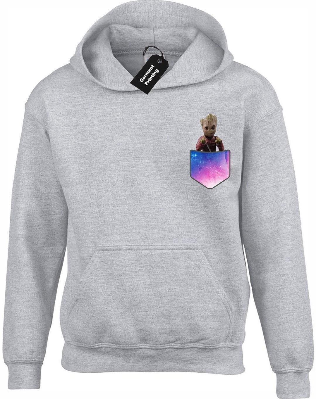 Baby Groot Middle Finger Pocket Hoody Hoodie Guardians Funny Galaxy ...