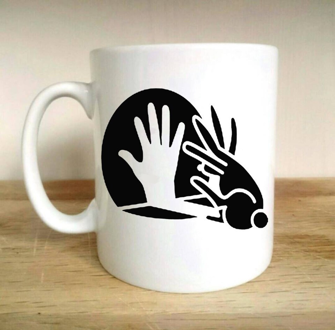 Rabbit Hand Shadow Puppet Comedy Funny Cup Mug Gift Novelty Present ...