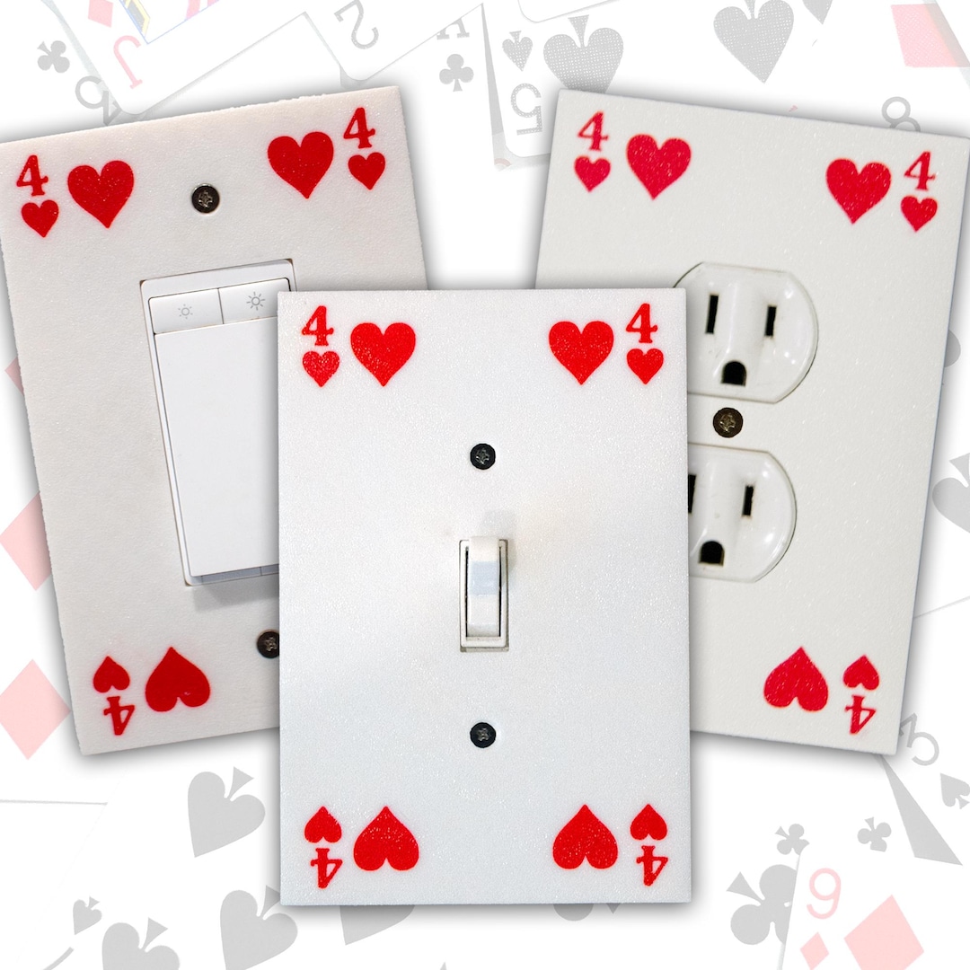 Card Light Switch Cover, Single Plate Poker Game Room Decoration, Deck ...