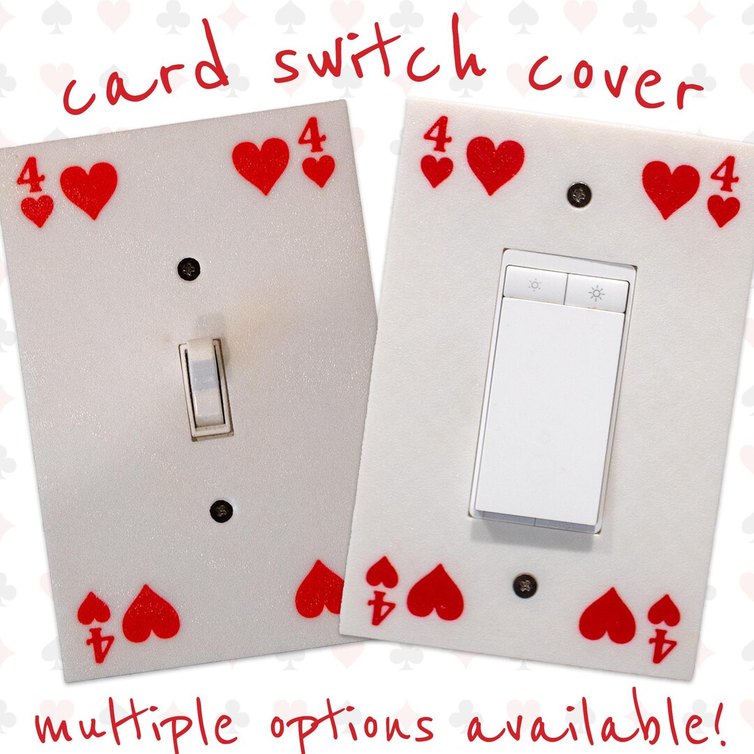 Playing Card Light Switch Cover 3d Print Single Plate Poker Symbol Pop ...