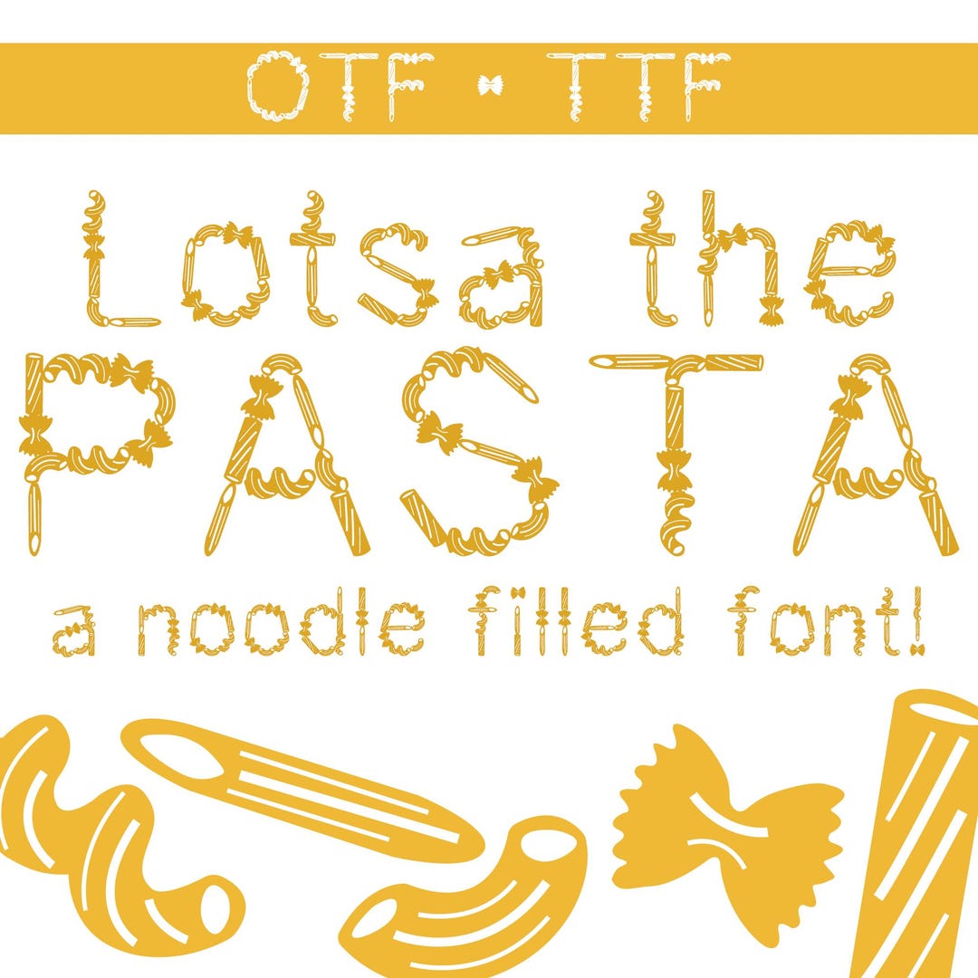Pasta Shaped Font, Cute Design Noodle Letters, Food Digital File, Novelty Craft Alphabet Letters ...