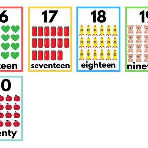 Printable Math Flashcards 0-20 for Kids – Colorful Number Recognition ...