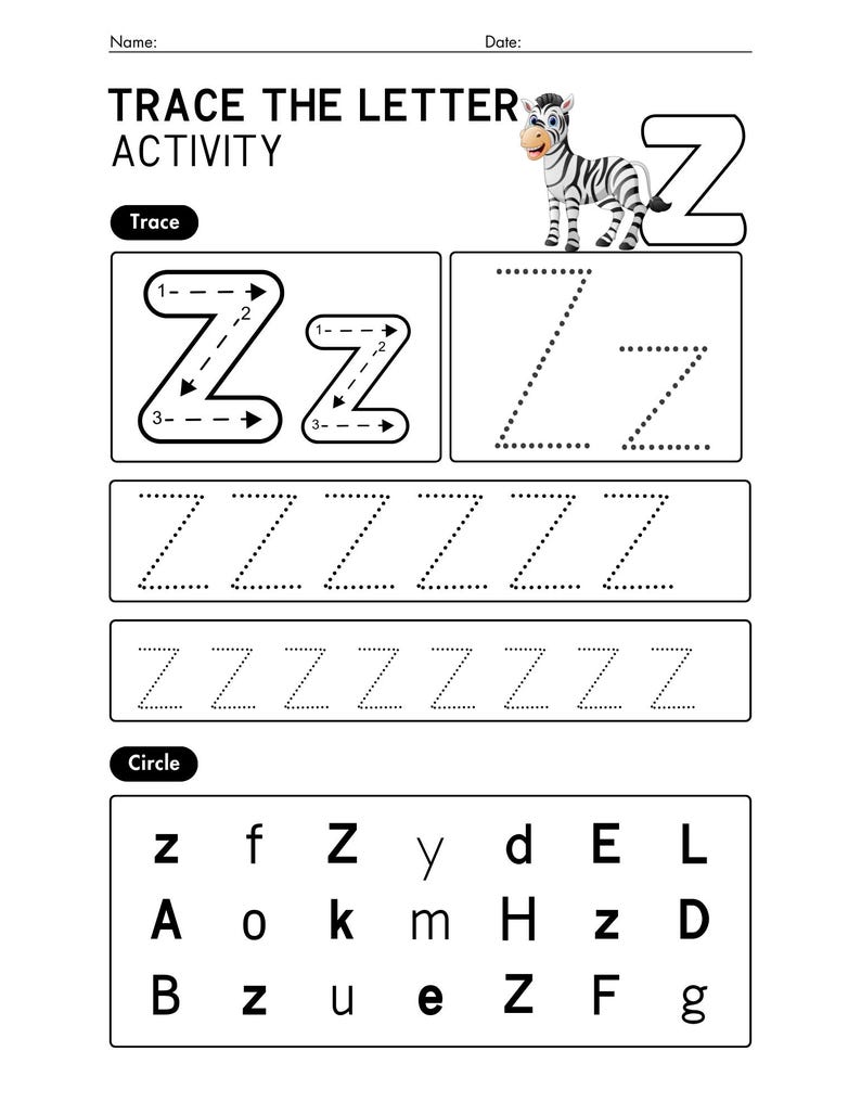 Traceable Digital Alphabet A-Z for Kids | Printable Handwriting ...