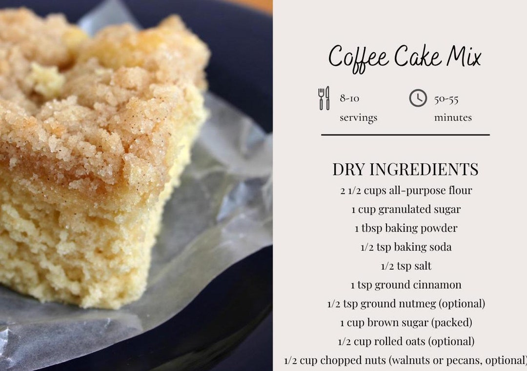Printable Coffee Cake Dry Mix Recipe - DIY Coffee Cake Gift Mix ...
