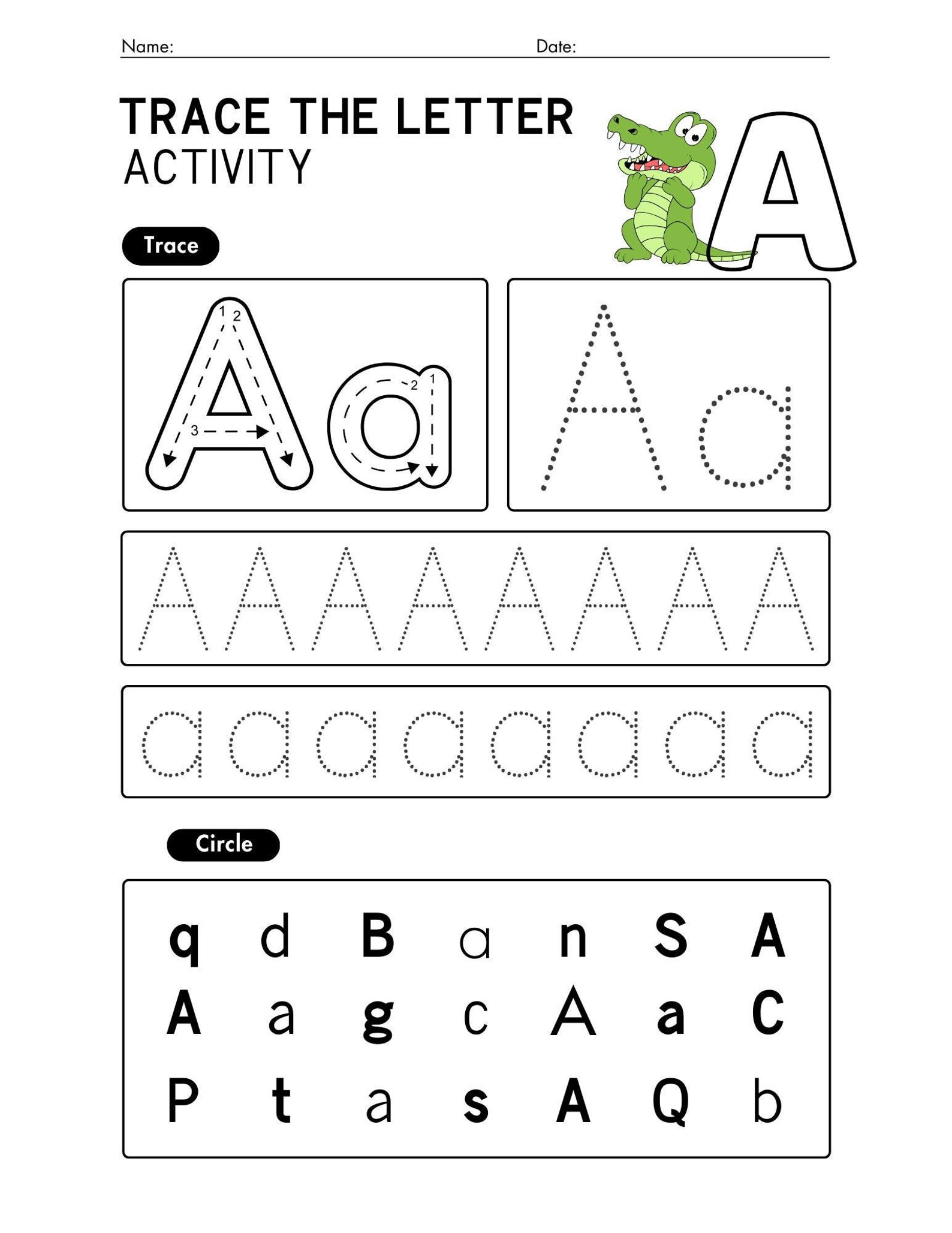 Traceable Digital Alphabet A-Z for Kids | Printable Handwriting ...