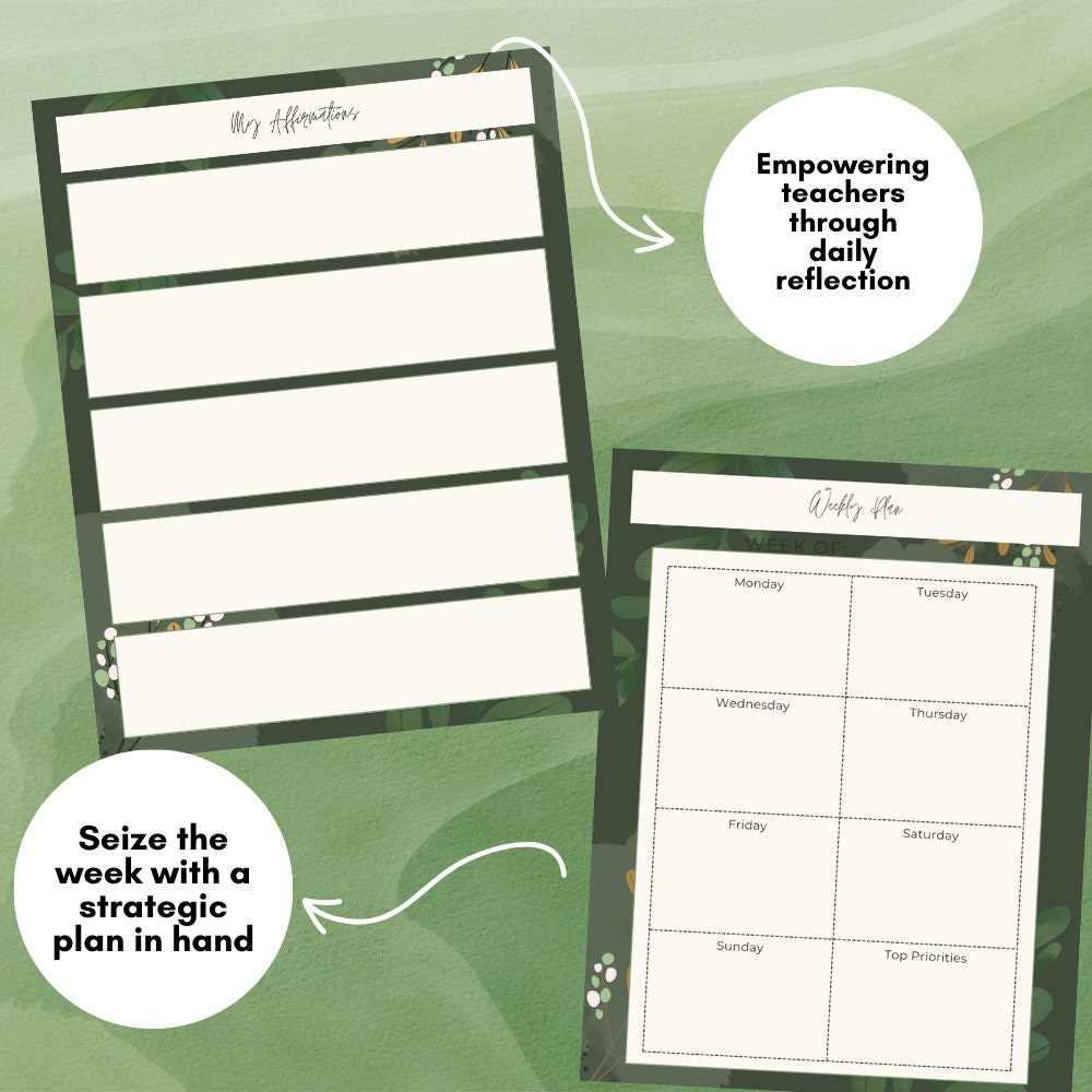 Editable Teacher Planning and Reflection Workbook Resell or Use - Etsy