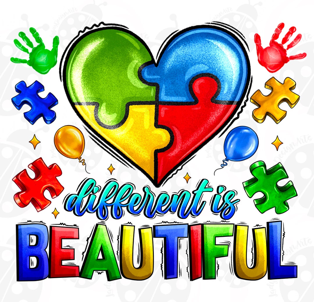 Different is Beautiful Autism Png Sublimation Design Download, Autism ...