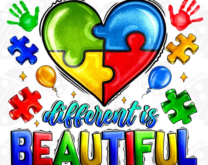 Different is Beautiful Autism Png Sublimation Design Download, Autism ...