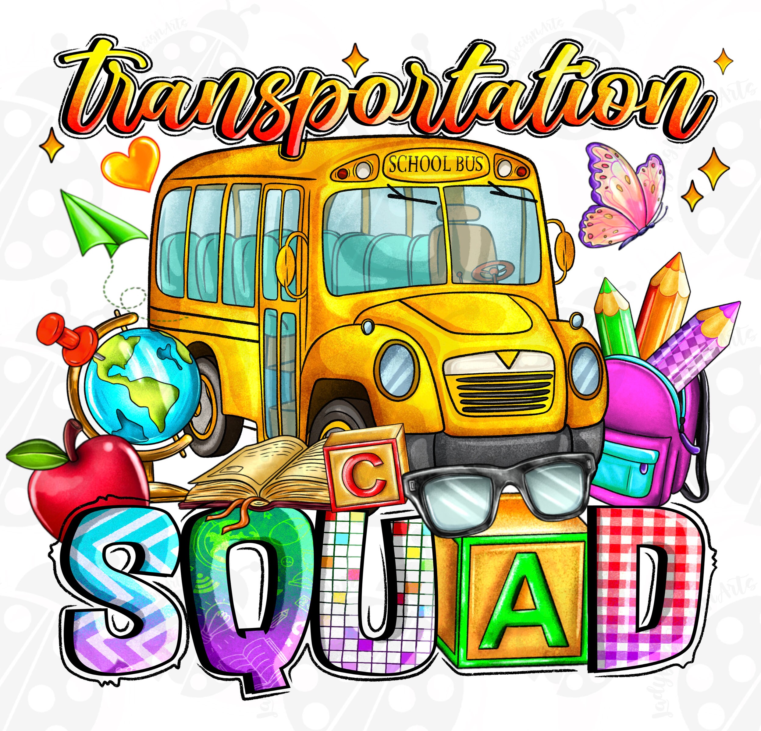 Transportation Squad School Bus Png Sublimation Design, Teacher Png ...