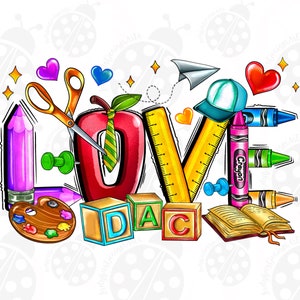 School Love PNG, Back to School, PNG, Love School PNG, School Design ...