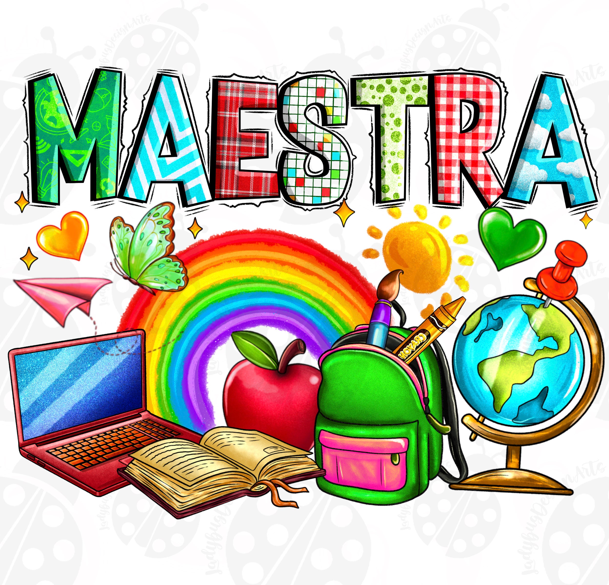 Maestra Sublimación PNG Diseño, Profesora de Español, Regreso a la ...