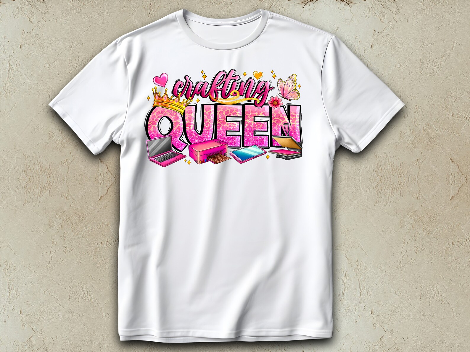 Crafting Queen Png Sublimation Design Download, Happy Crafter Png ...
