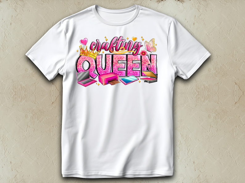 Crafting Queen Png Sublimation Design Download, Happy Crafter Png ...