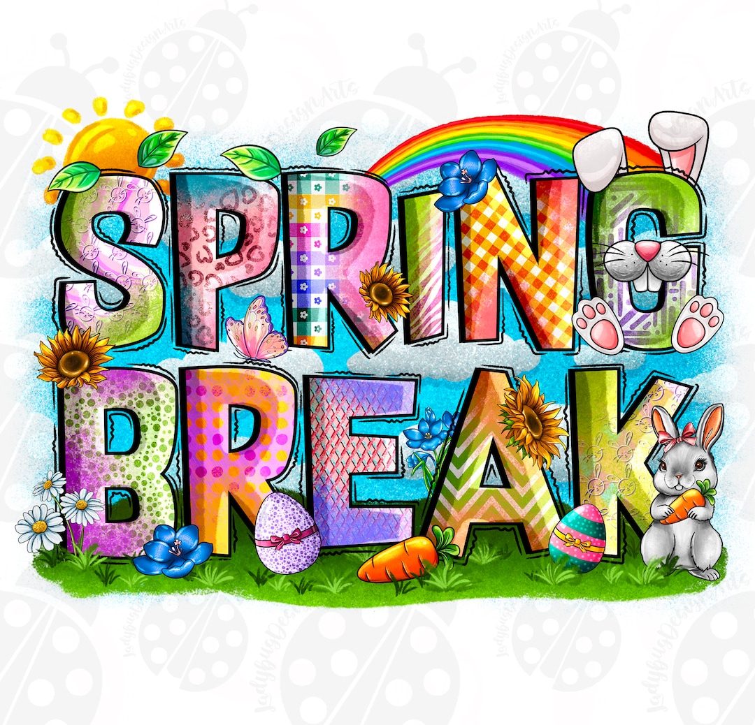 Spring Break Easter Png Sublimation Design Download, Happy Easter Day ...
