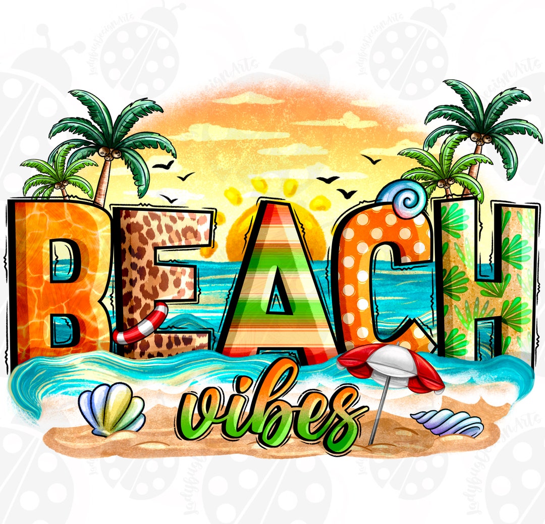 Beach Vibes Png Sublimation Design Download, Hello Summer Png, Summer ...