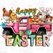 Happy Easter Truck With Animals Farm Png Sublimation Design Download ...