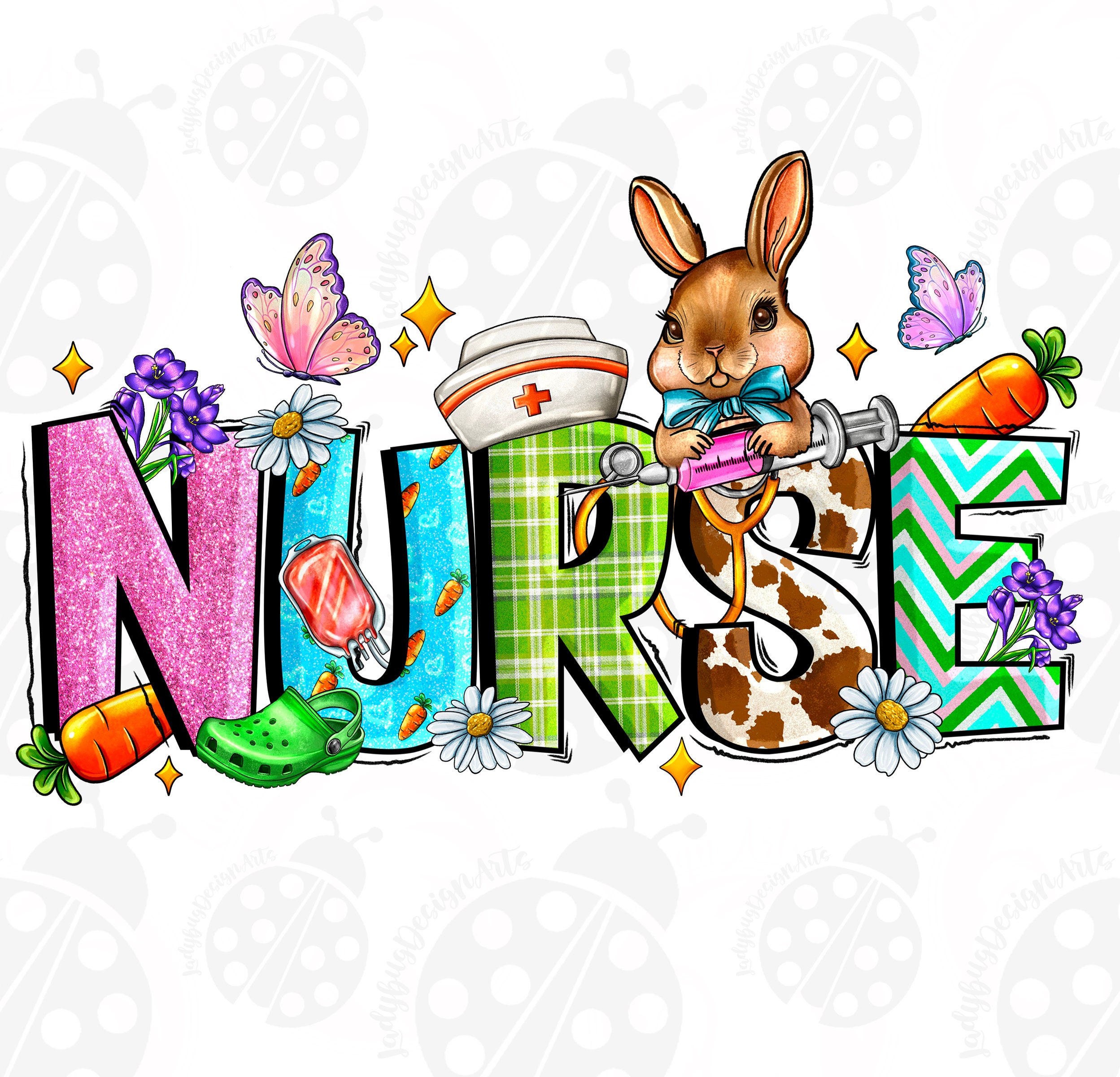 Easter Nurse Png, Sublimation Design Download, Happy Easter Day Png ...