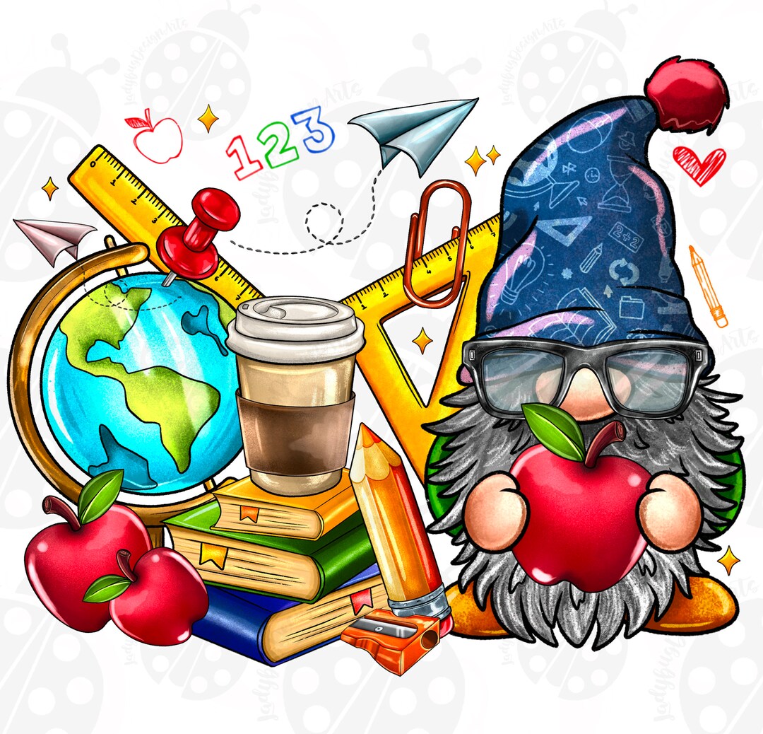 Teacher Gnomes Png, Teacher's Day Png, Back to School Png, Teacher ...