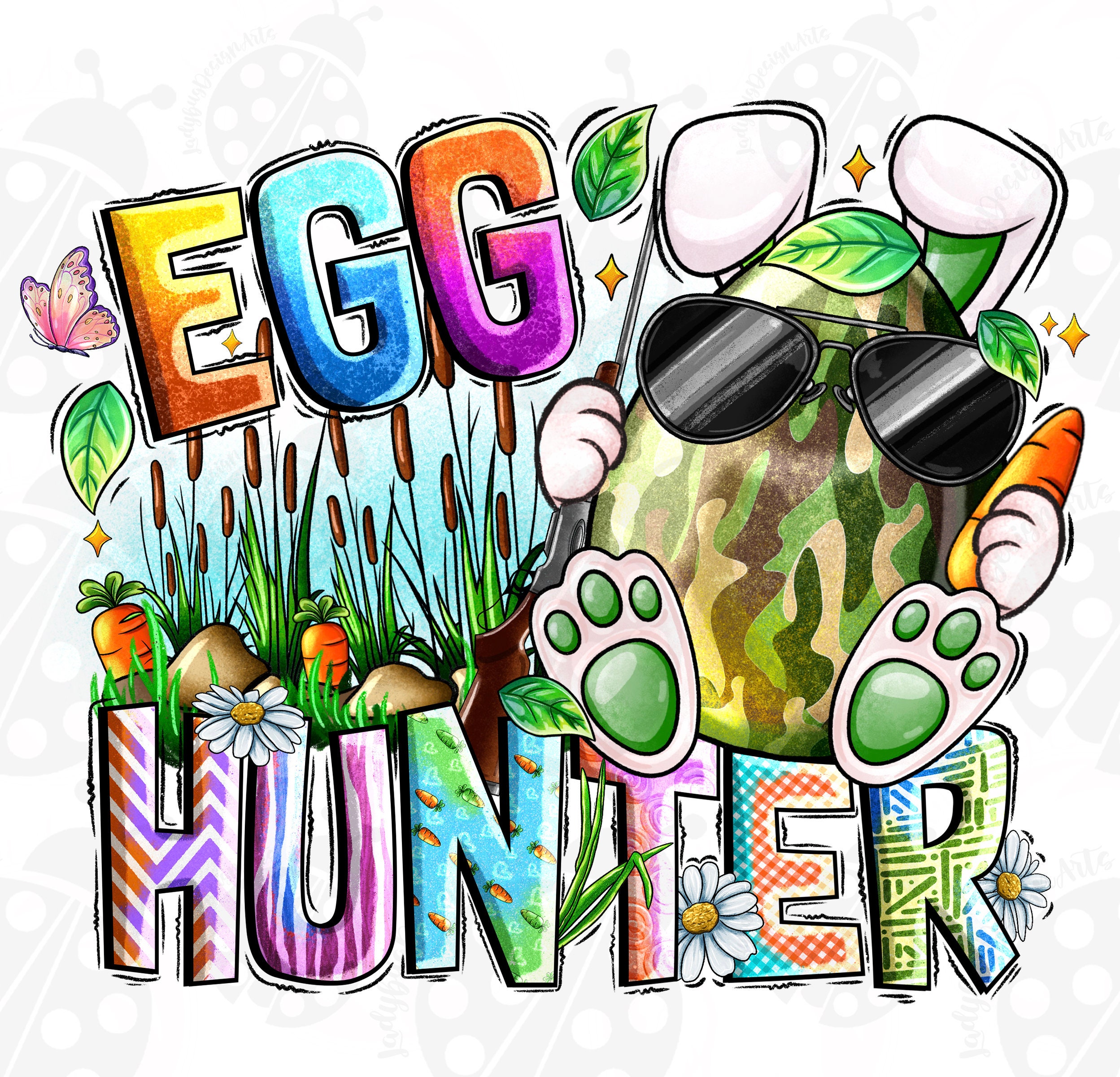 The Hunt is on Png Sublimation Design, Easter Png, Easter Egg Png ...