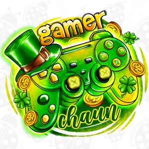 Gamer Chaun St. Patrick's Png Sublimation Design Download, St. Patricks ...