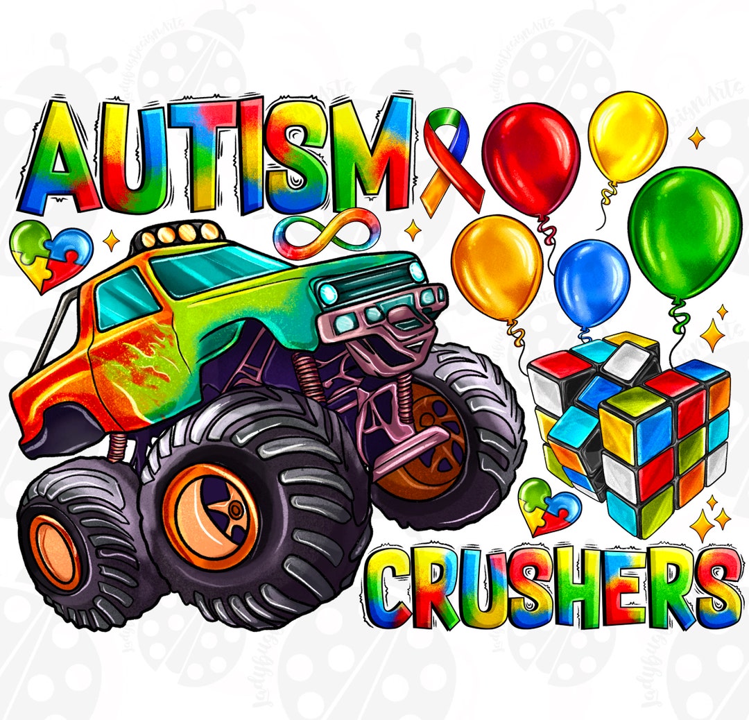 Autism Crusher Png, Sublimation Design Download, Autism Awareness Png ...