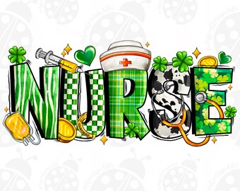 St. Patrick's Day Nurse Png Sublimation Design Download, St. Patricks ...